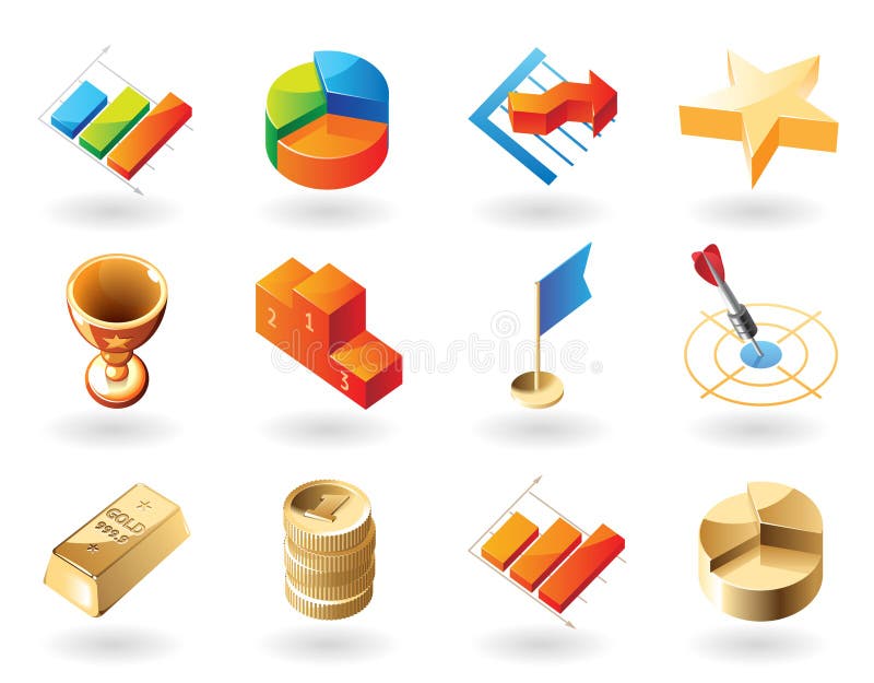 Isometric-style Icons for Business Abstract Stock Vector - Illustration ...