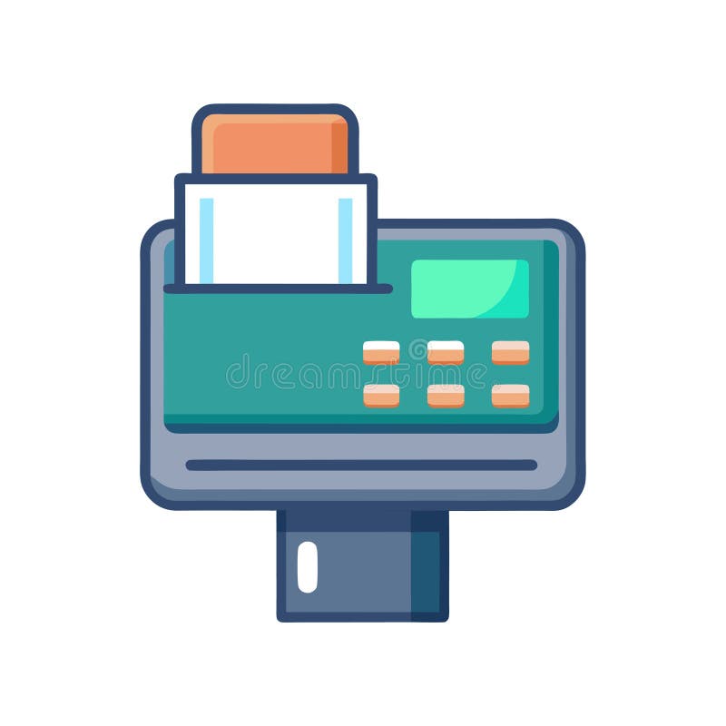 Isometric POS Terminal Illustration with Payment Receipt for Retail and ...