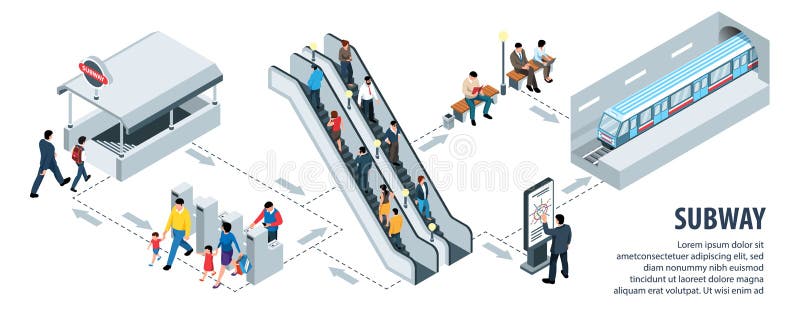 Isometric Subway Infographics Stock Vector - Illustration of station ...