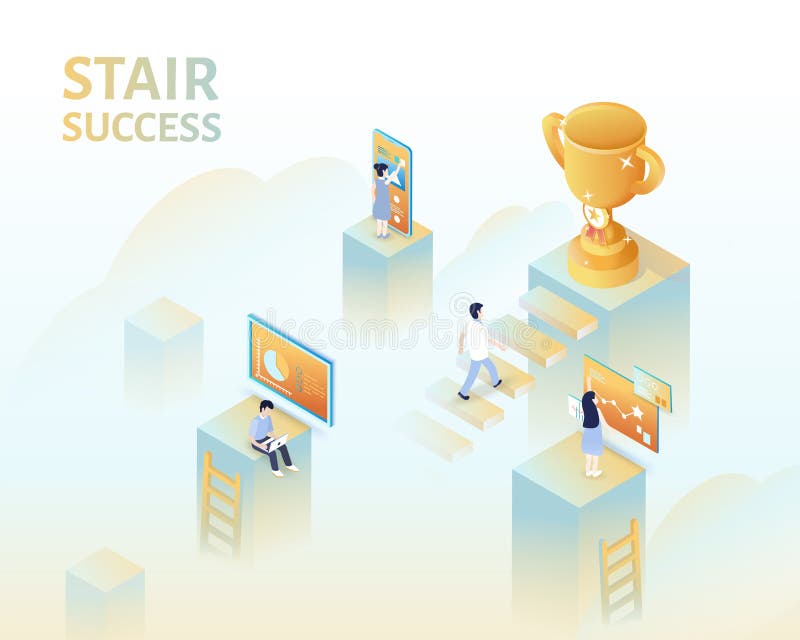 Isometric success concept stock illustration. Illustration of ... Isometric success concept stock illustration. Illustration of ...