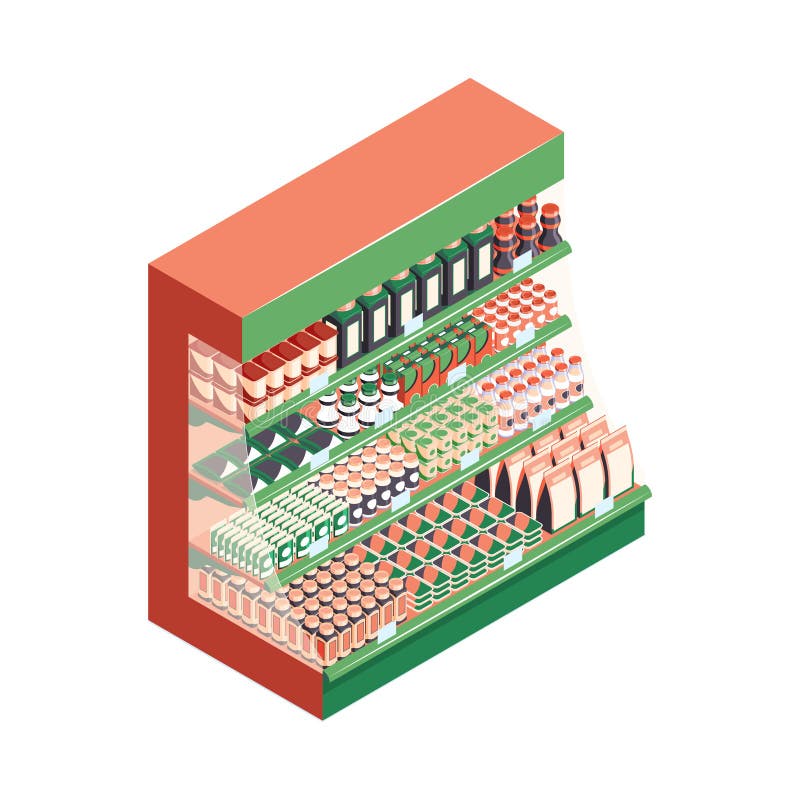 Isometric Supermarket Flowchart Composition Stock Vector - Illustration ...