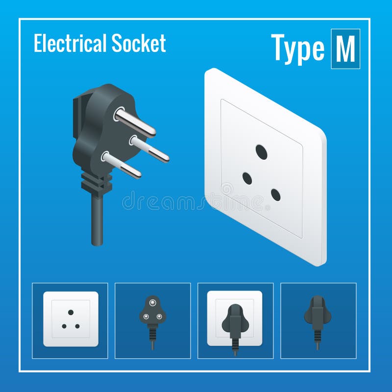 Isometric Switches and Sockets Set. Type I Stock Vector - Illustration ...