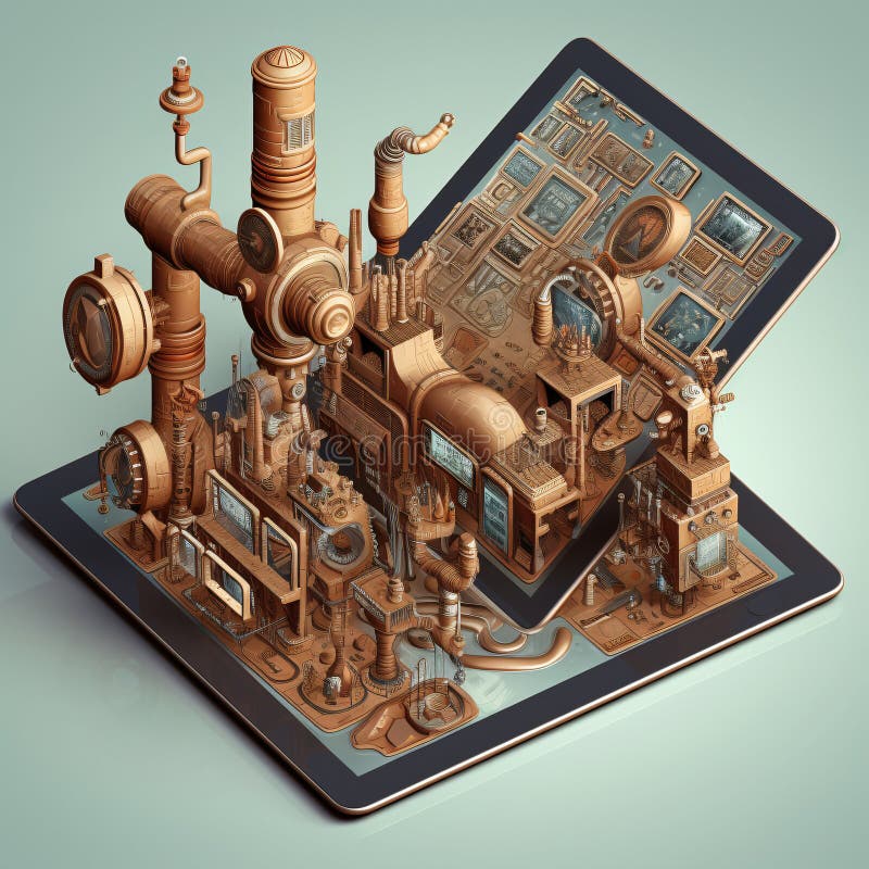 .Isometric Tablet Intricate Detailed Vector Illustration Stock ...
