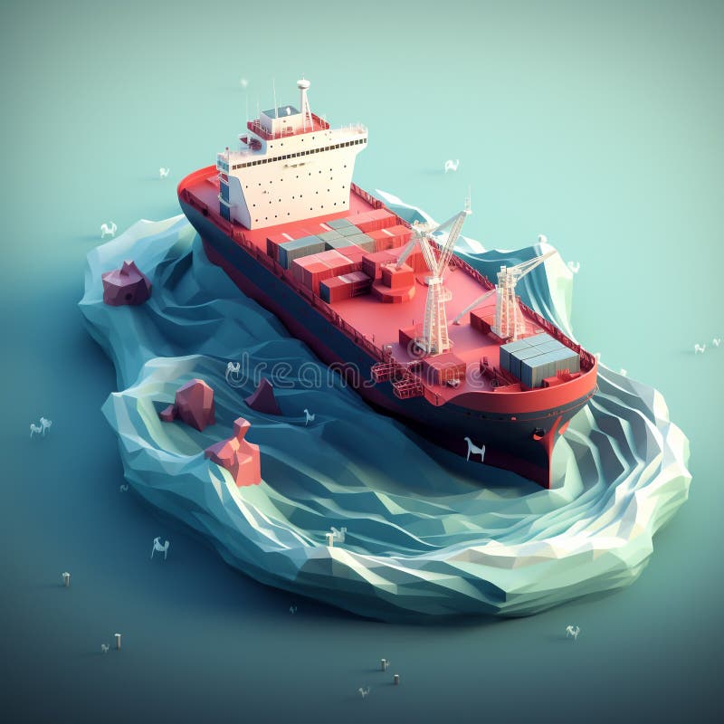 Isometric tanker in 3d stock illustration. Illustration of cargo ...