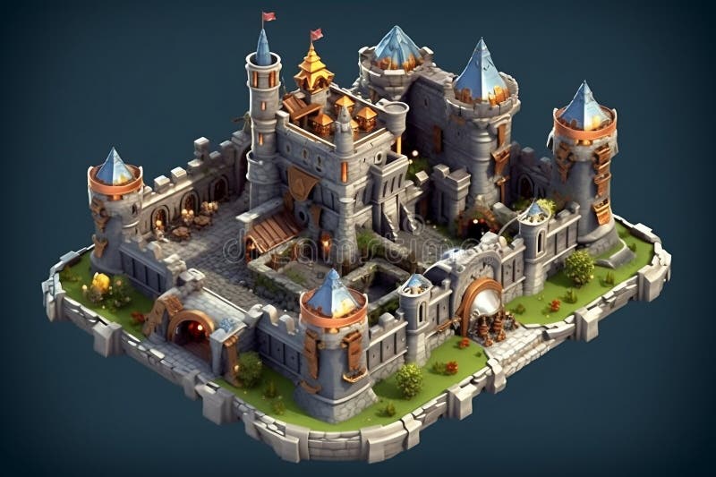 Isometric Tanks Factory for Game Asset. Generative Ai Stock ...