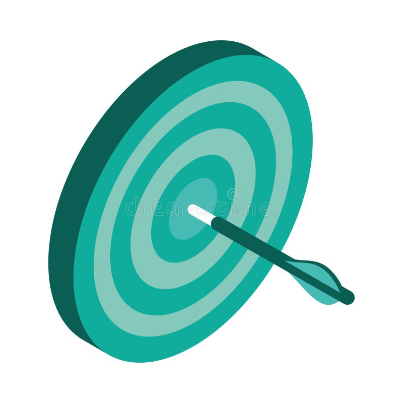 Isometric target with dart stock vector. Illustration of goal - 265641877