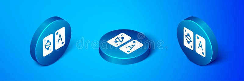 Isometric Tarot Cards Icon Isolated on Blue Background. Magic Occult ...