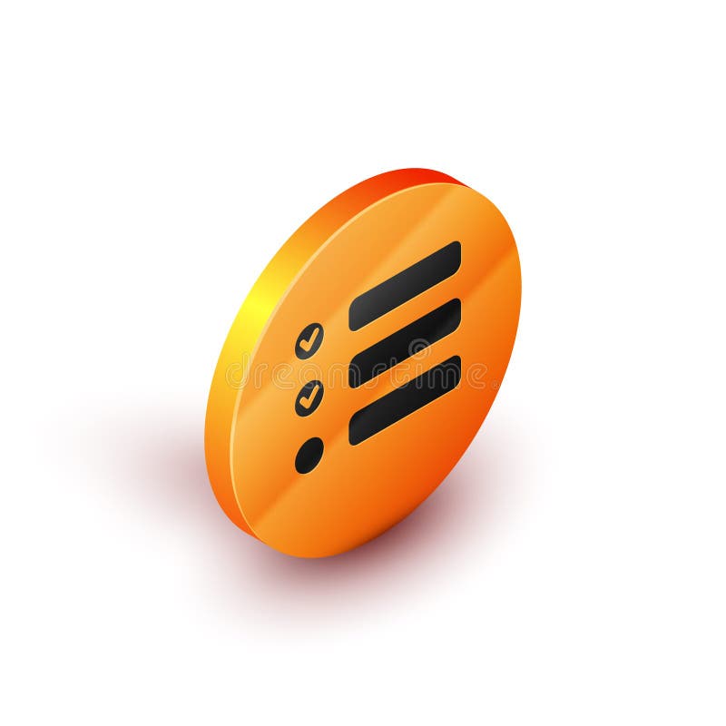 Isometric Task List Icon Isolated on White Background. Control List ...