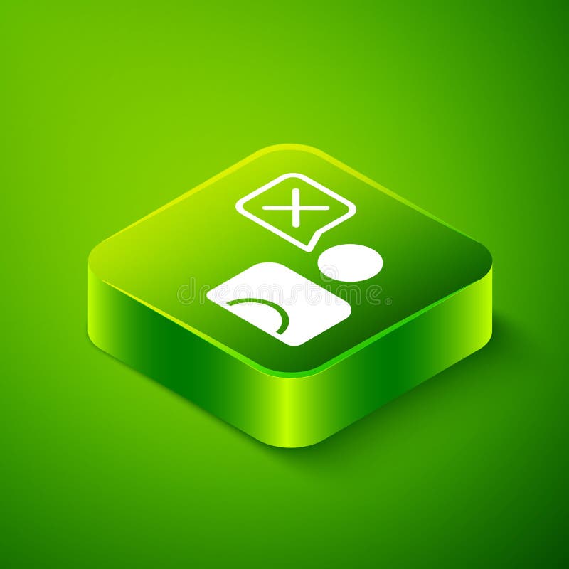 Isometric Taxi Driver Icon Isolated on Green Background. Green Square ...