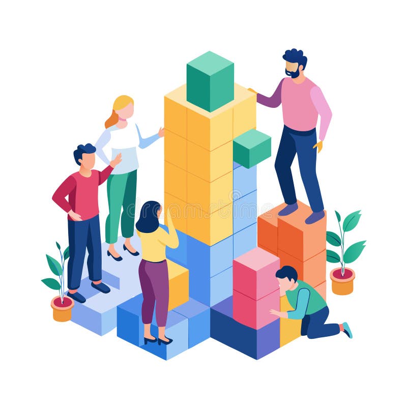 Isometric Team Constructing a Building Structure from Blocks ...