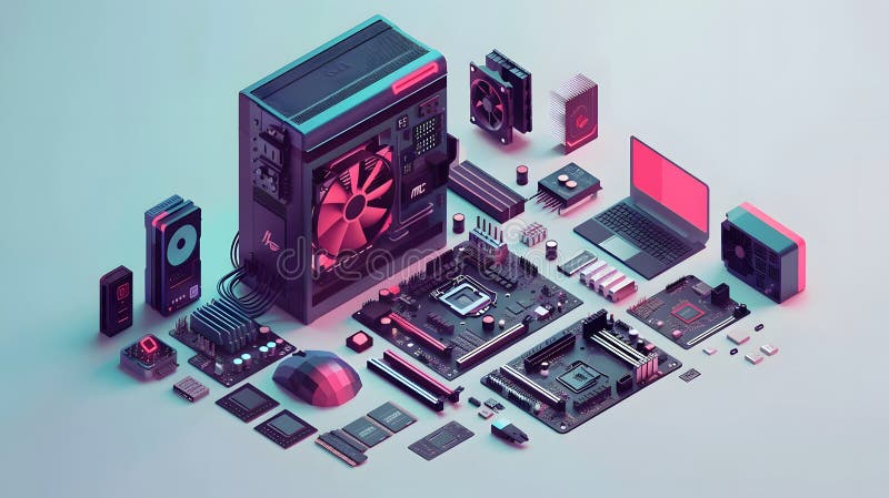 Isometric Tech Gadgets Galore Stock Illustration - Illustration of ...