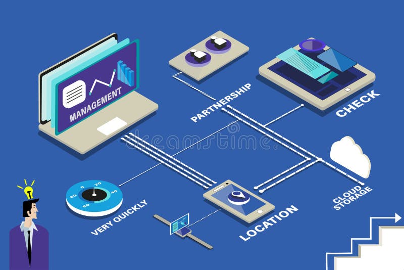 Isometric Technological Device Drawing. Stock Vector - Illustration of ...