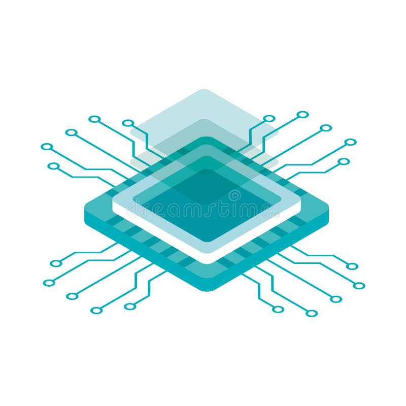 Isometric Technology Motherboard Stock Vector - Illustration of ...
