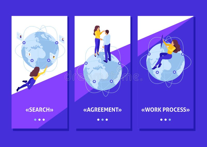 Isometric Hiring Remote Workers for the Project Stock Vector ...