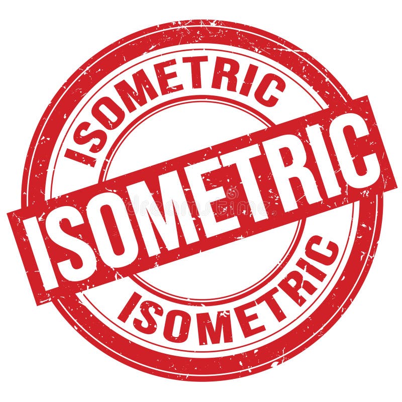 ISOMETRIC Text Written on Red Round Stamp Sign Stock Illustration ...