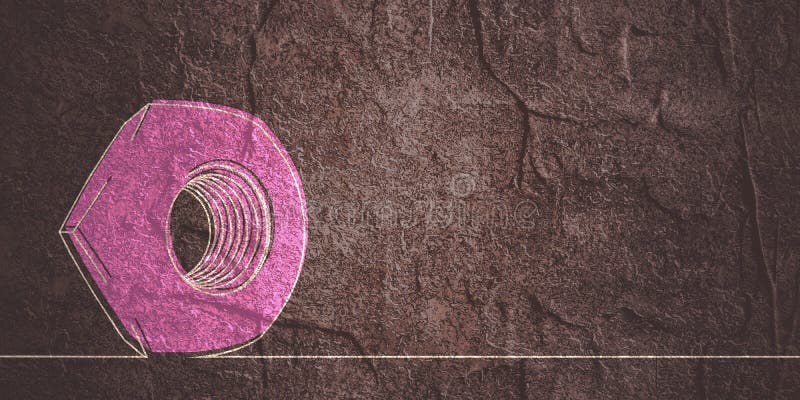 Isometric Thin Line Style Model of Nut Stock Image - Image of hexagon ...