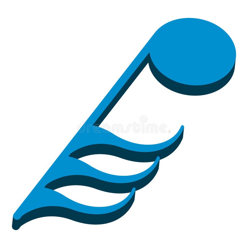 Isometric Thirty-second Musical Note Stock Vector - Illustration of ...