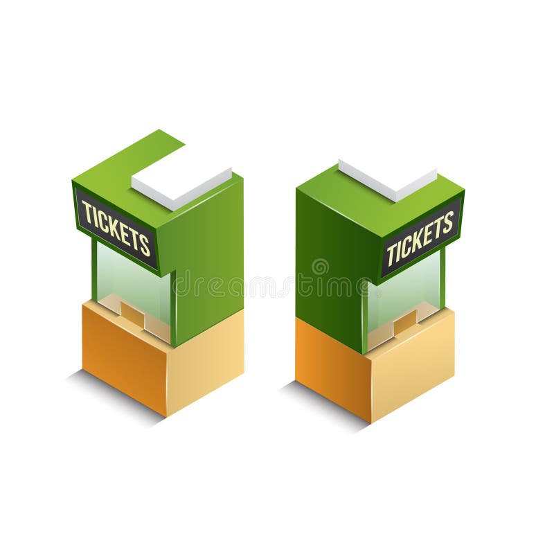 Isometric Tickets Counter. Vector Illustration Decorative Design Stock ...