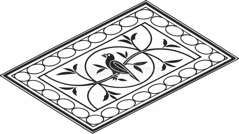 Isometric Tile with Bird Motif, Decorative Pattern, Vector Design ...