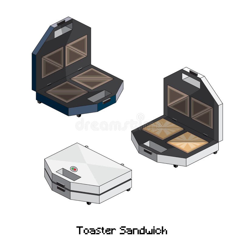 Isometric toaster sandwich stock vector. Illustration of toast - 75655238