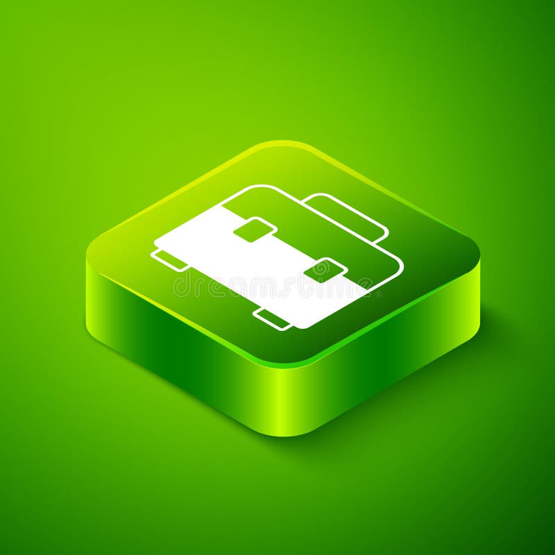 Isometric Toolbox Icon Isolated on Green Background. Tool Box Sign ...