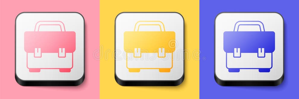 Isometric Toolbox Icon Isolated on Pink, Yellow and Blue Background ...