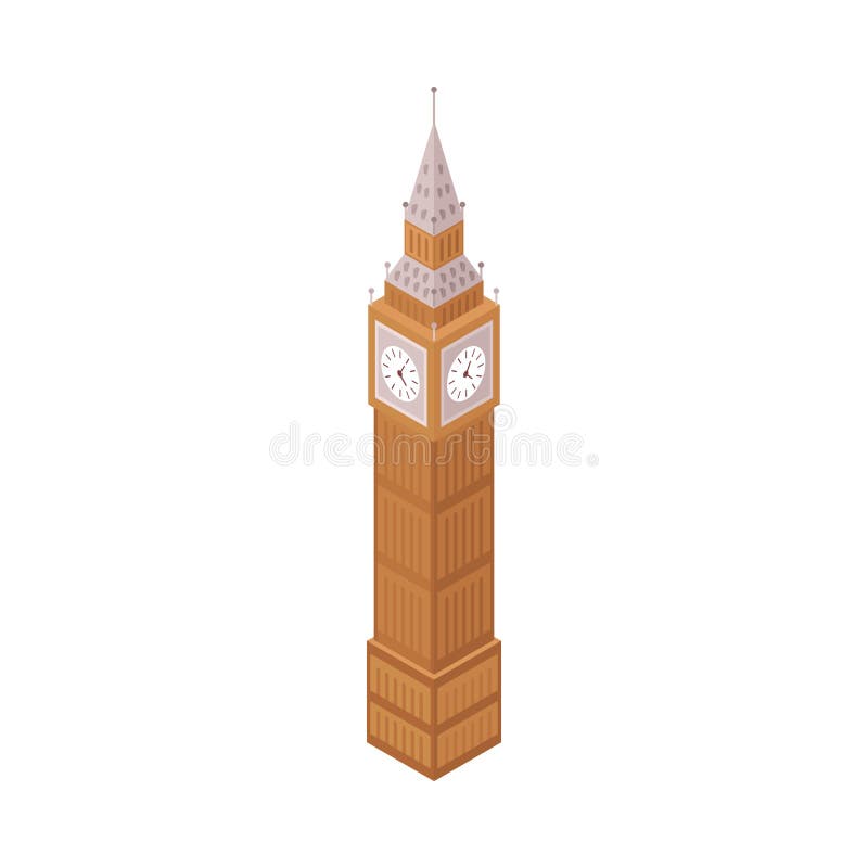 Clock Tower Isometric Stock Illustrations – 365 Clock Tower Isometric ...