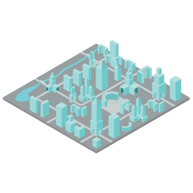 Isometric Town Constructor Set for Creating Your City Map. Simple ...