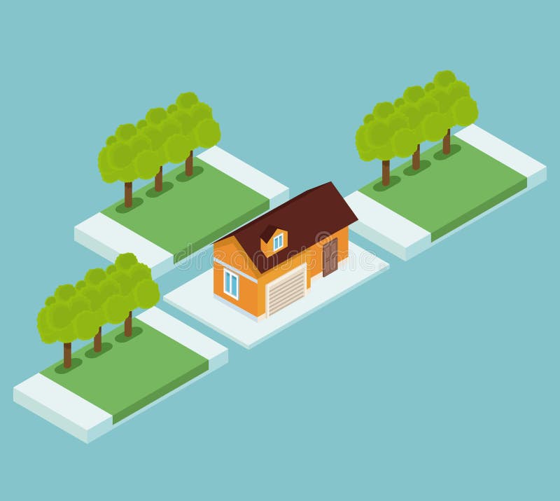 Isometric town 3d stock vector. Illustration of isometric - 108531700