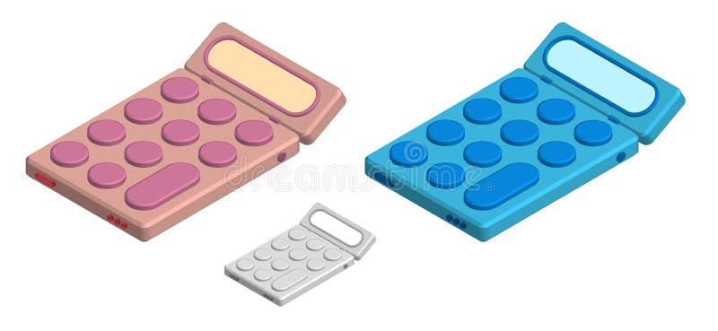 Isometric Toy Calculator. Learning Tools. Calculation of Finances and ...