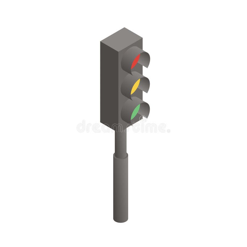 Isometric traffic light stock vector. Illustration of board - 69399844