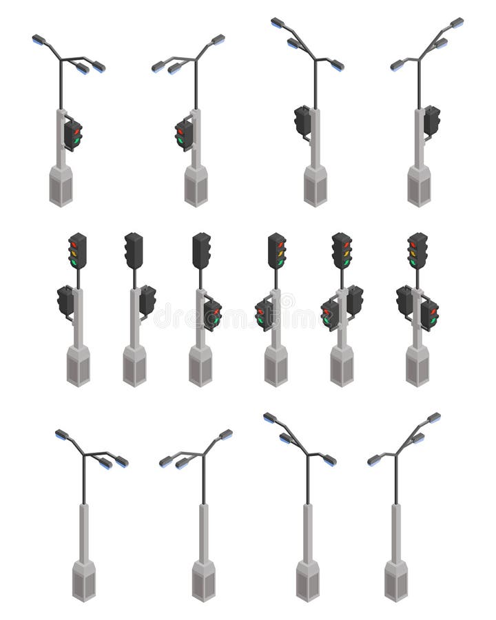 Isometric Traffic Lights Stock Illustrations – 614 Isometric Traffic ...