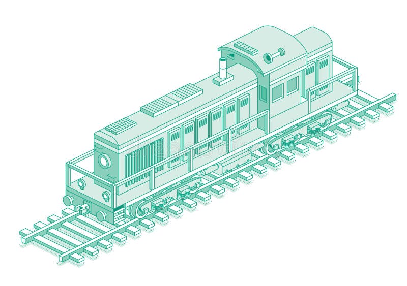 Isometric Train Engine. Locomotive. Railway. Object Isolated on White ...