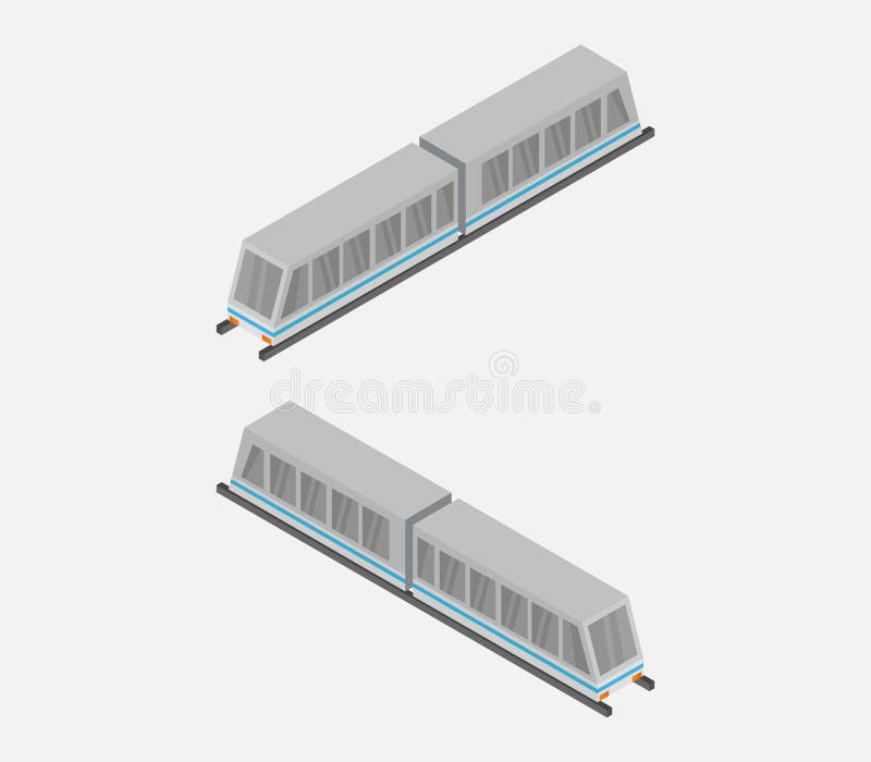 Isometric Train Icon Illustrated in Vector on White Background Stock ...