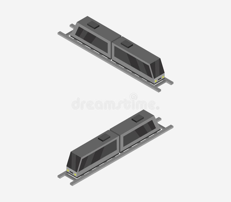 Isometric Train Icon Illustrated in Vector on White Background Stock ...