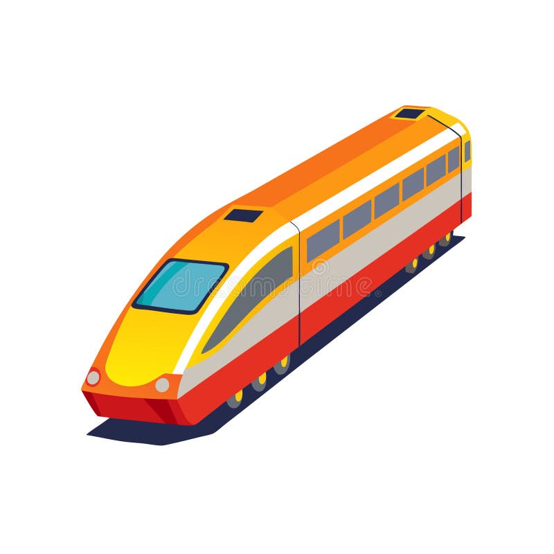 Isometric Train Illustration: High-Speed Rail Transport Graphic Stock ...