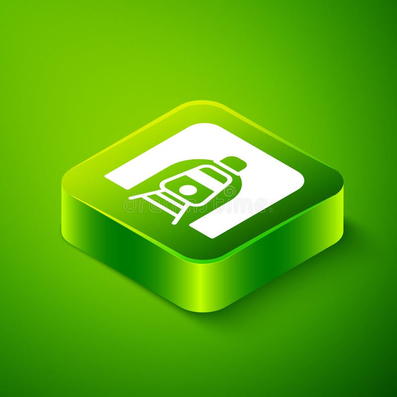 Isometric Train in Railway Tunnel Icon Isolated on Green Background ... Isometric Train in Railway Tunnel Icon Isolated on Green Background ...
