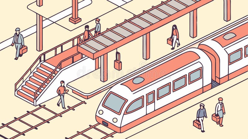 Isometric Train Station Platform, Modern Train, Vector Design ...