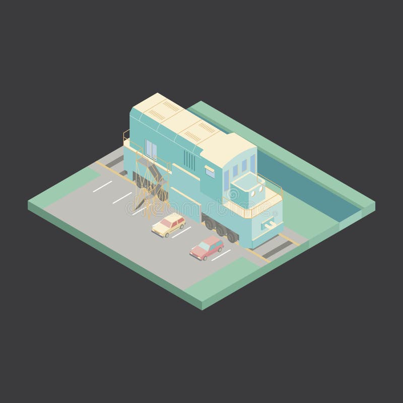 Isometric Train Station. Vector Illustration Decorative Design Stock ...