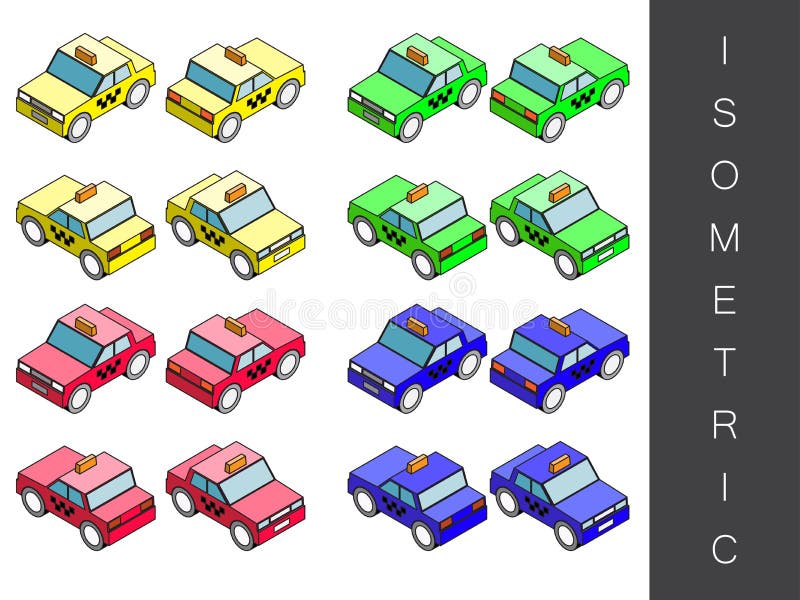 Isometric Transport Icon Set. Stock Vector - Illustration of collection ...