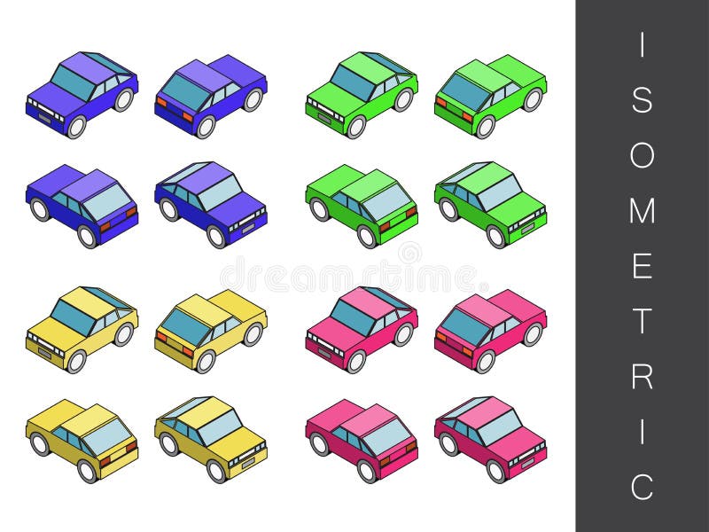 Isometric Transport Icon Set. Stock Vector - Illustration of motor ...