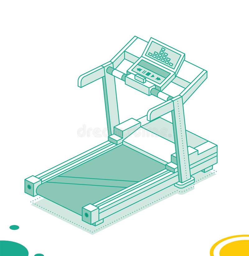 Isometric Treadmill. Running Simulator. Outline Object Isolated on ...