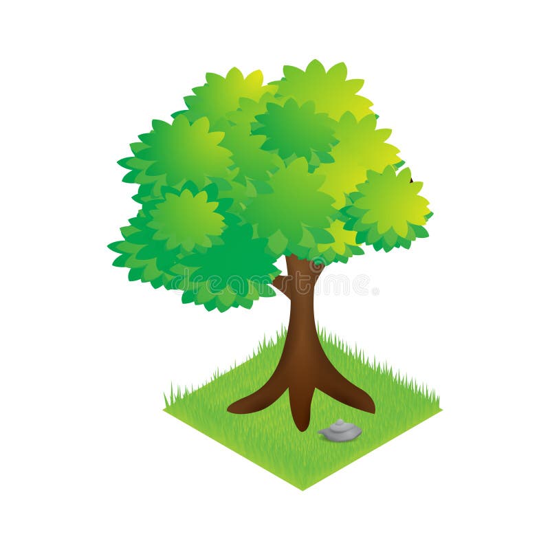 Isometric Tree. Vector Illustration Decorative Design Stock Vector ...