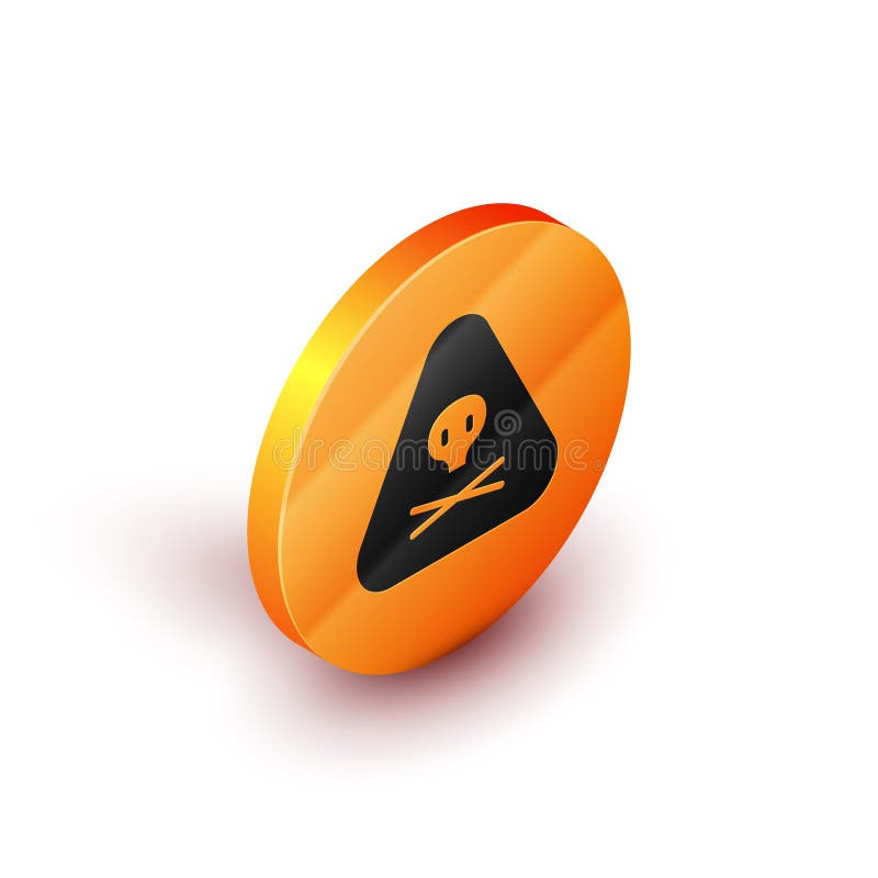 Isometric Triangle Warning Toxic Icon Isolated on White Background ...