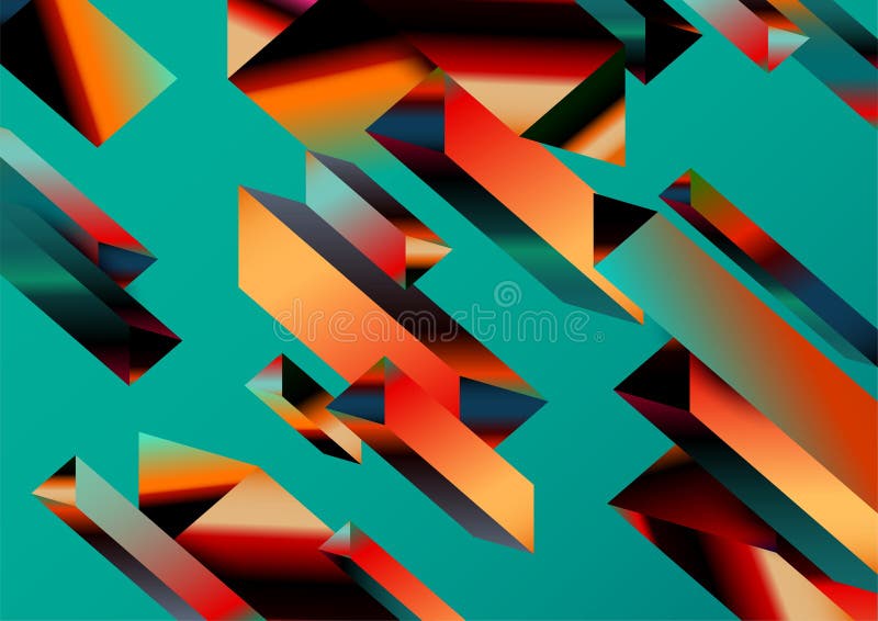 Isometric Triangles with Bright Line Gradients Stock Vector ...