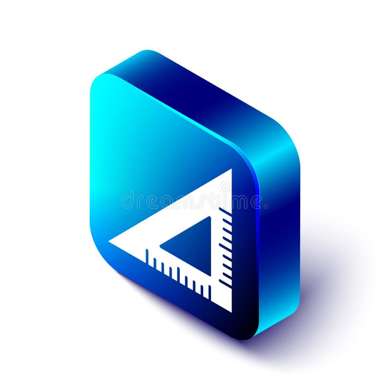 Isometric Triangular Ruler Icon Isolated on White Background ...