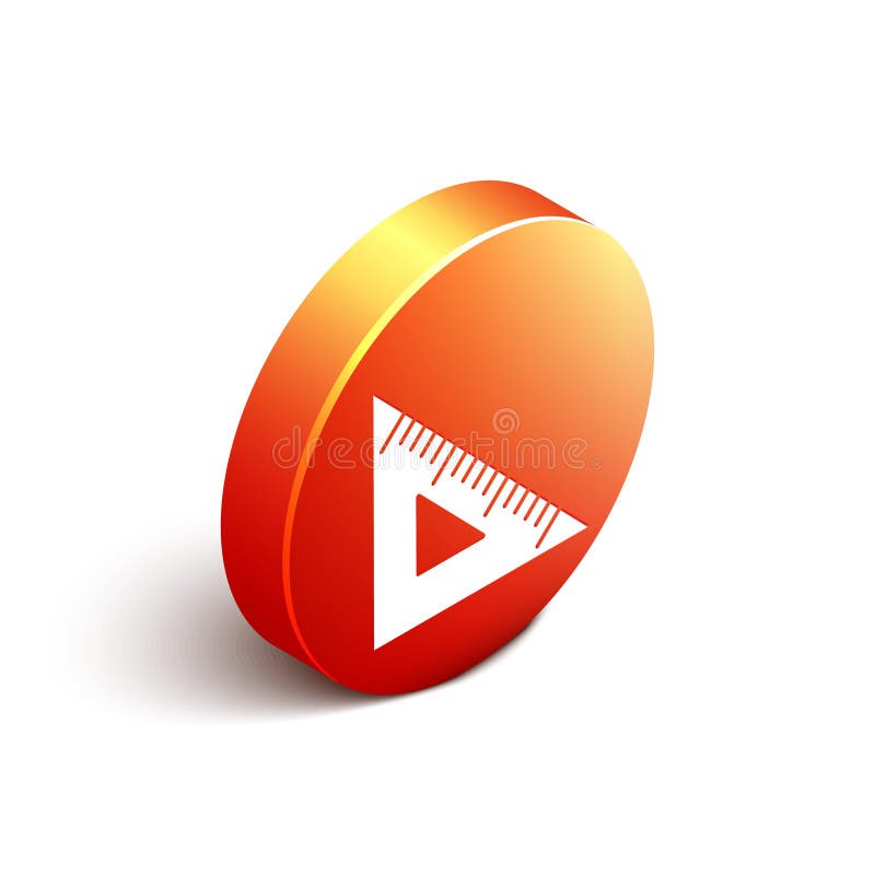 Isometric Triangular Ruler Icon Isolated on White Background ...