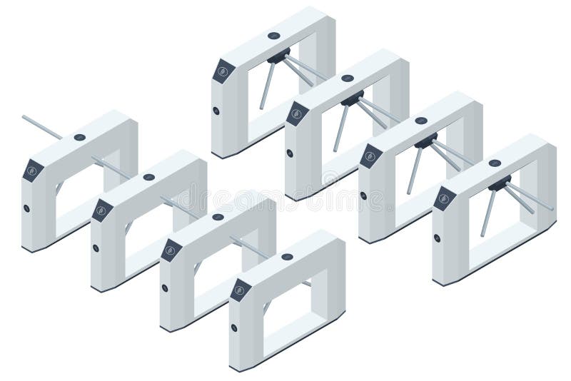 Isometric Turnstile. Access Control Equipment. Magnetic Card Access ...