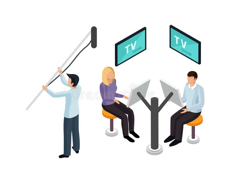Isometric Tv Show stock vector. Illustration of design - 275538911