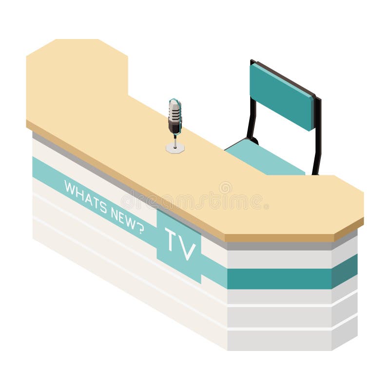 Isometric Tv Studio stock vector. Illustration of information - 257906382